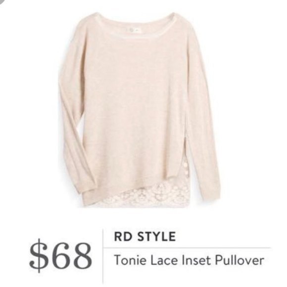 RD Style | Sweaters | Stitch Fix Rd Style Tonie Lace Accent Pullover ...